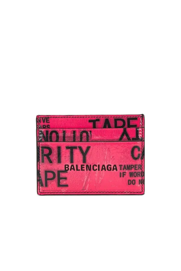 Balenciaga Tape Type Card In Red - Black & Red