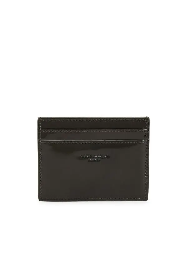 Saint Laurent Credit Card Case In Dark Green - Dark Vineyard