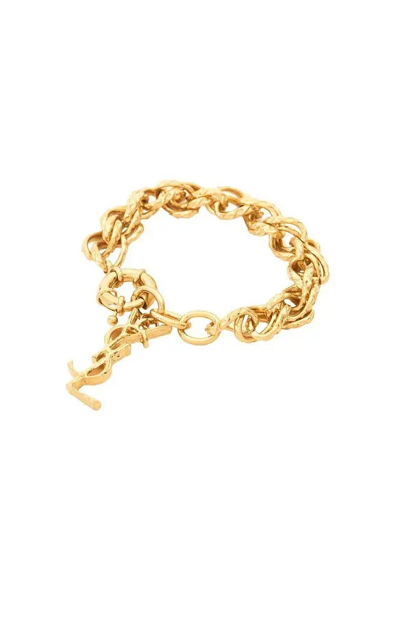 Saint Laurent Hammered Chain Bracelet - Or Laiton