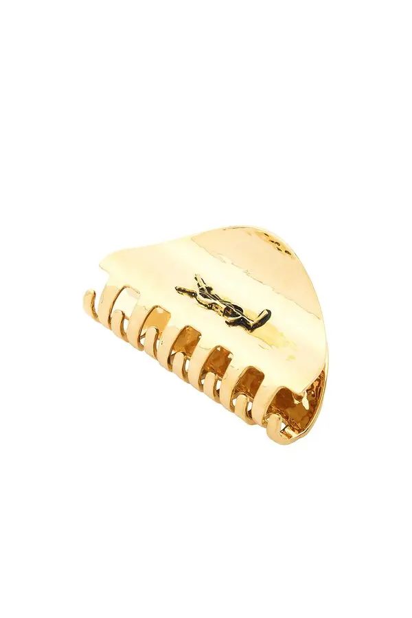 Saint Laurent Hammered Hair Clip - Or Laiton