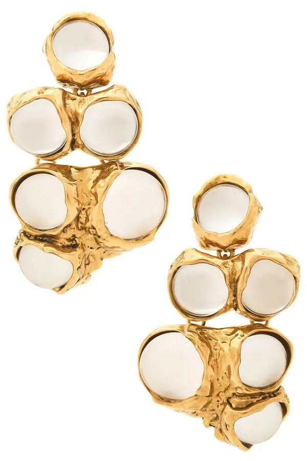 Saint Laurent Bubble Clip-on Earrings - Or Laiton & Transparent