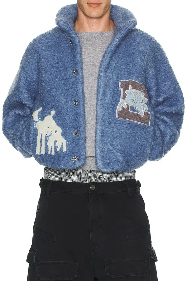 Erl Varsity Jacket Woven - Blue | Editorialist