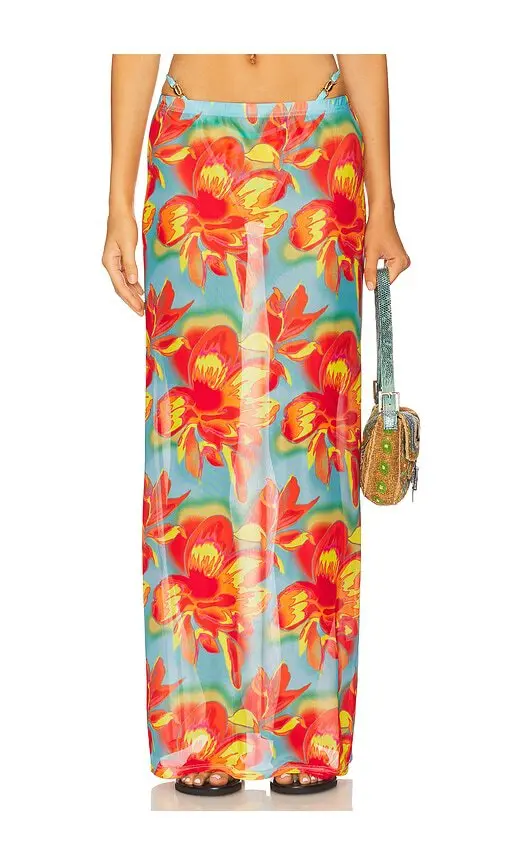 RUNAWAY THE LABEL Miami Maxi Skirt - Diaz Aqua