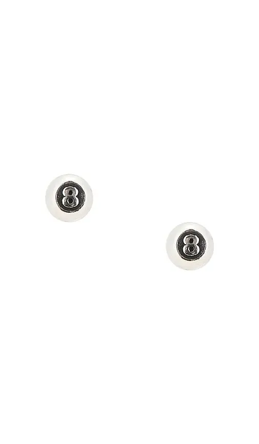 TWO JEYS 8 Ball Earrings - Silver
