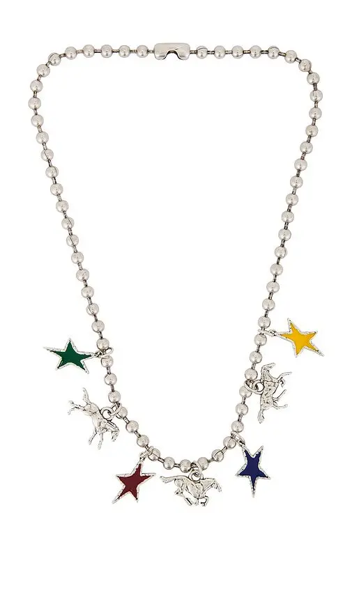 TWO JEYS Horses & Stars Ball Chain Necklace - Silver