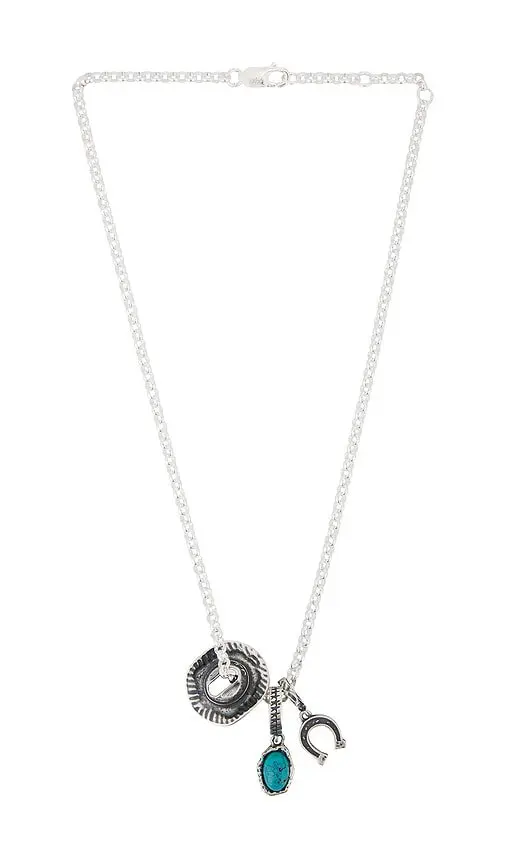 TWO JEYS Hat Stone Necklace - Silver