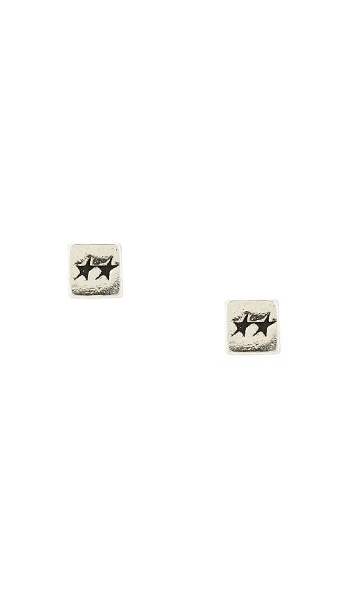TWO JEYS Dice Stud Earrings - Silver