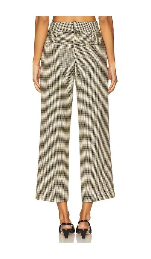 FAVORITE DAUGHTER Cropped Wide-leg Trousers In Plaid