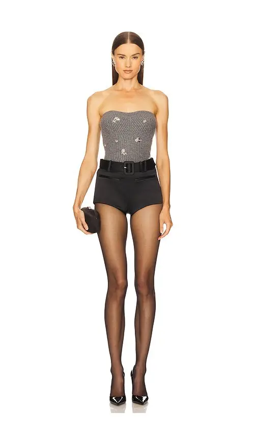 Simkhai Waverlie Embellished Ribbed Knit Tube Top