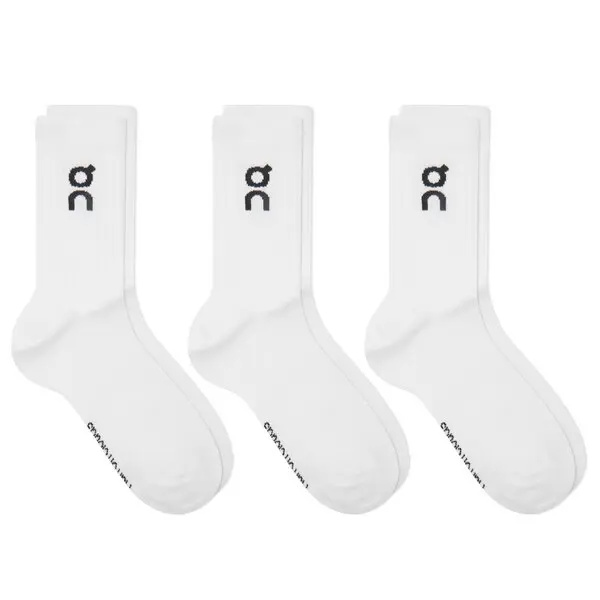 On Logo High Socks 3p - White