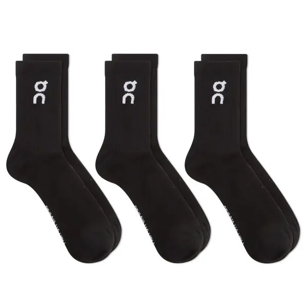 On Logo High 3-pack Socks - Black