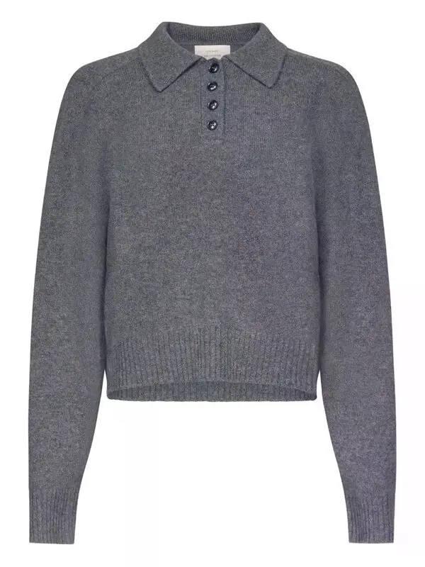 Loulou De Saison Homere Lds Polo-neck Ribbed Sweater - Grey
