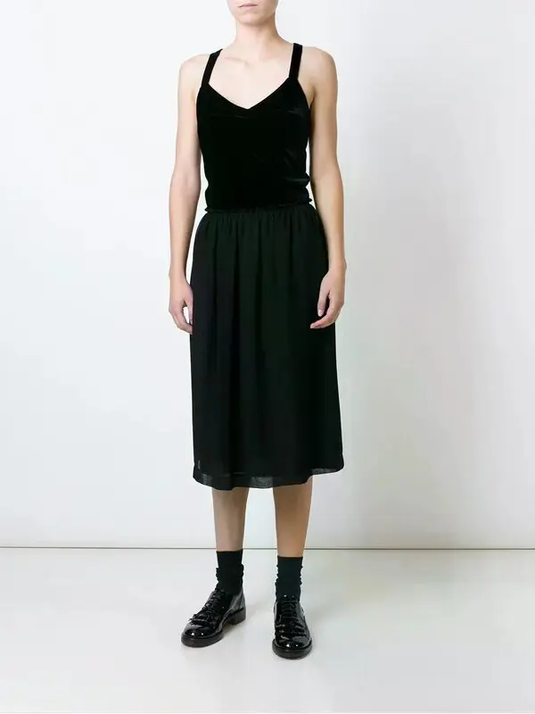 Comme Des Garçons Velvet Top Midi Dress