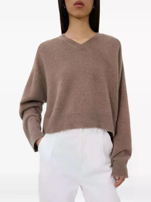 Loulou De Saison Anzor Lds V-neck Sweater - Brown