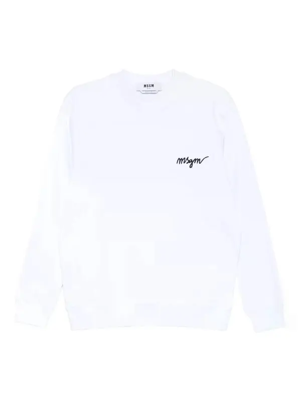 MSGM Logo-embroidered Sweatshirt - White