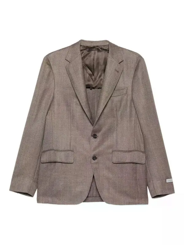 Canali Herringbone Single-breasted Blazer