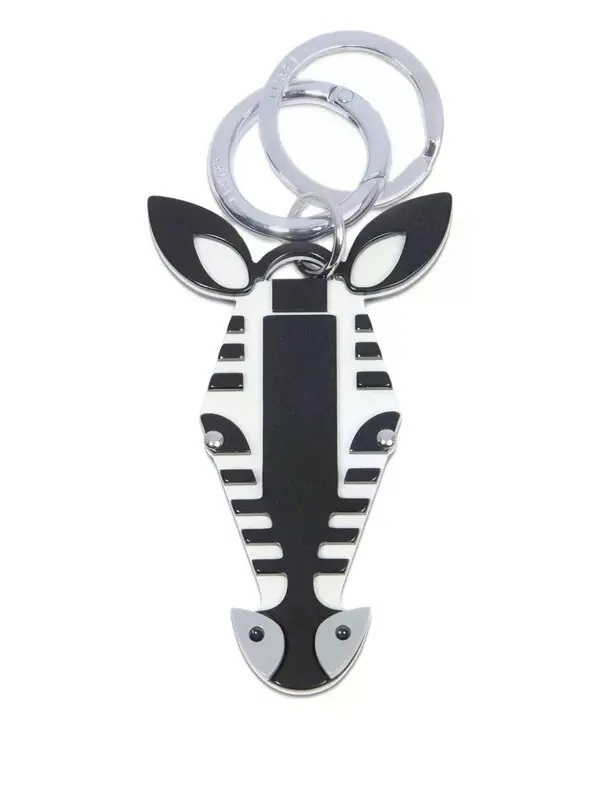 LANCEL Zebra-head Keyring - Black