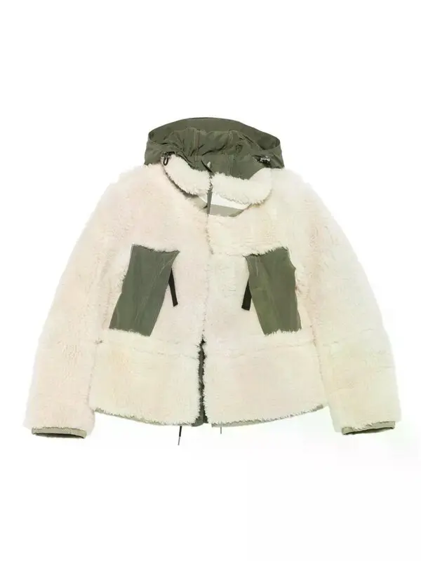 Sacai Hooded Panelled Jacket - Neutrals