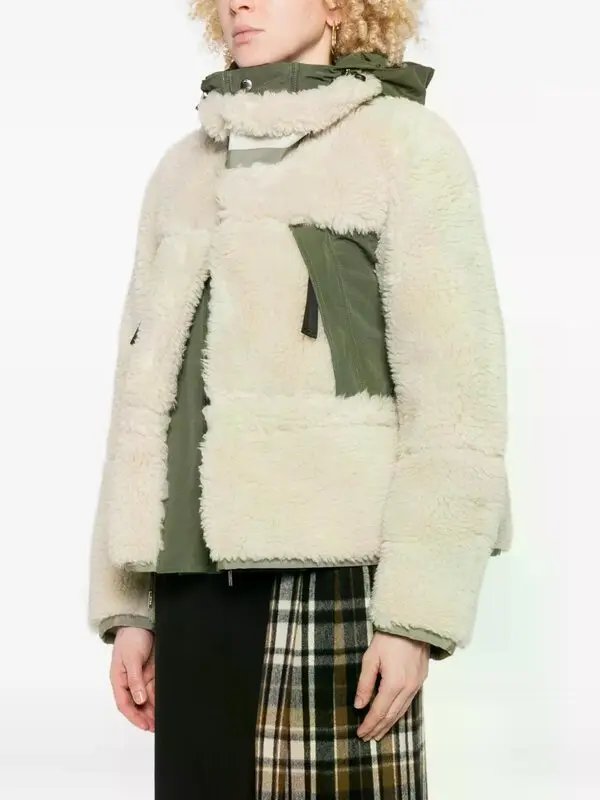 Sacai Hooded Panelled Jacket - Neutrals