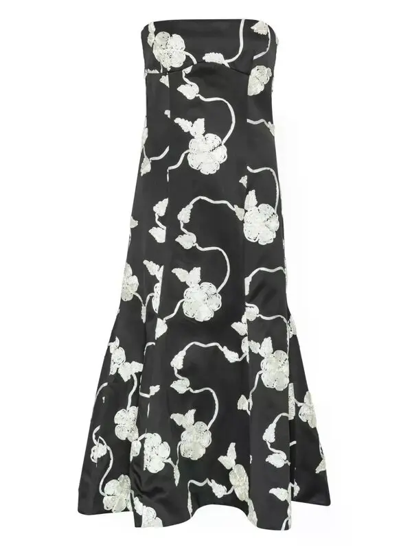 ROTATE BY BIRGER CHRISTENSEN Flower Midi Dress