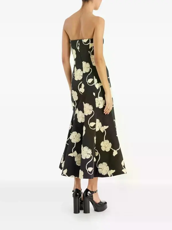 ROTATE BY BIRGER CHRISTENSEN Flower Midi Dress