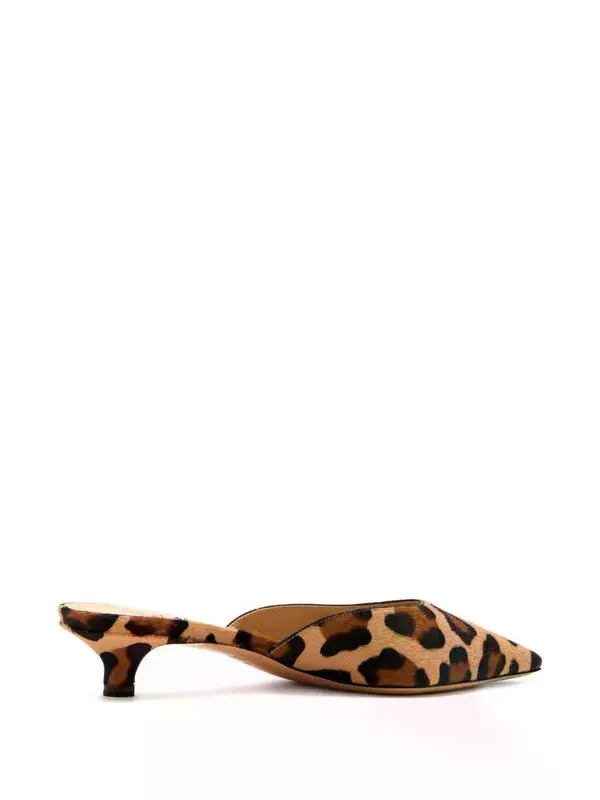 FRANCESCO RUSSO 25mm Leopard-print Kitten-heel Mules