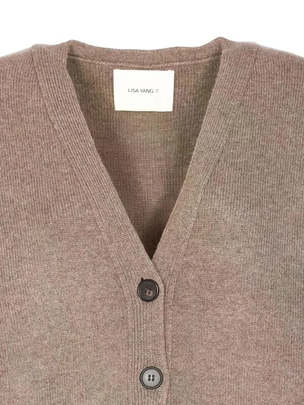 LISA YANG Amery V-neck Cashmere Cardigan - Neutrals