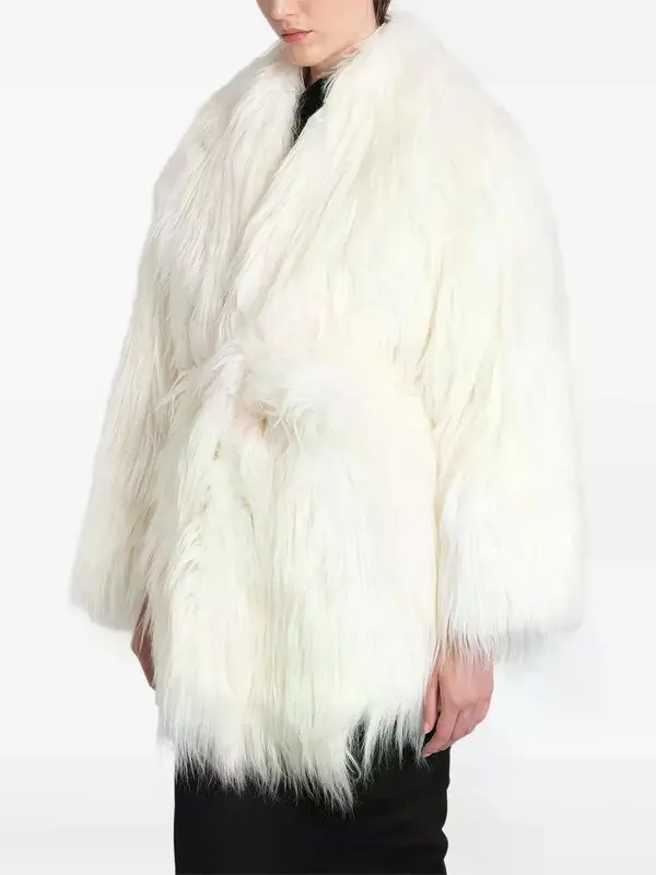 ENTIRE STUDIOS Belted Faux Fur Coat