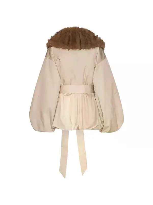 ROTATE BY BIRGER CHRISTENSEN Faux Fur Collar Jacket - Neutrals