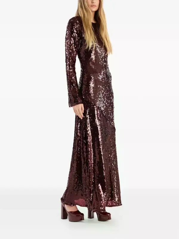 ROTATE BY BIRGER CHRISTENSEN Sequin Maxi Dress - Red