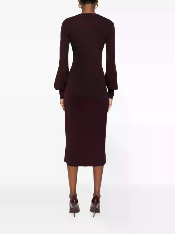 Elisabetta Franchi V-neck Balloon-sleeve Dress