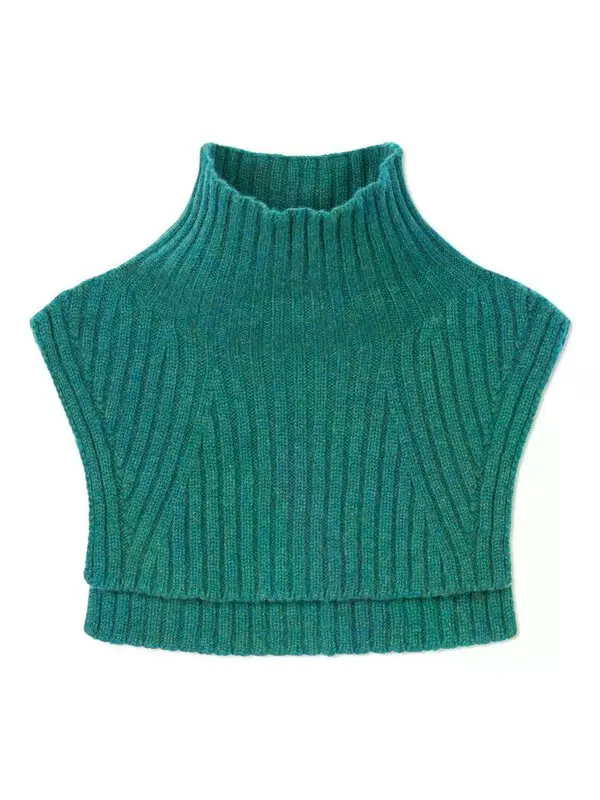 Eric Bompard Ribbed High-neck Bib - Green