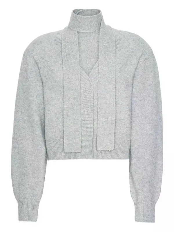 ROTATE BY BIRGER CHRISTENSEN Keyhole Neckline Balloon-sleeve Cardigan