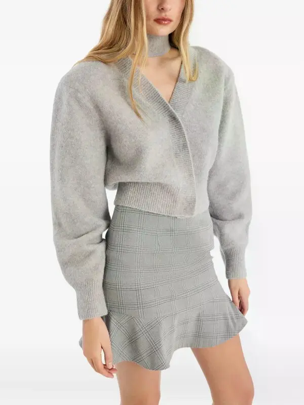 ROTATE BY BIRGER CHRISTENSEN Keyhole Neckline Balloon-sleeve Cardigan