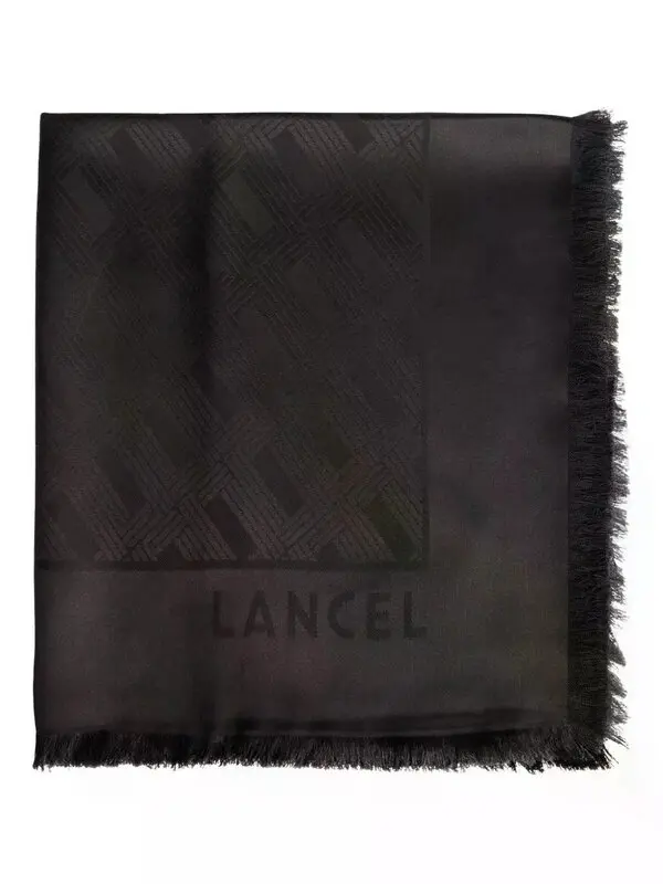 LANCEL Monogram-pattern Scarf - Black