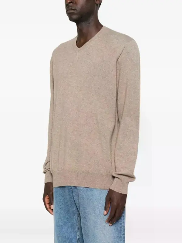 THE ROW Rod V-neck Cashmere Sweater - Neutrals