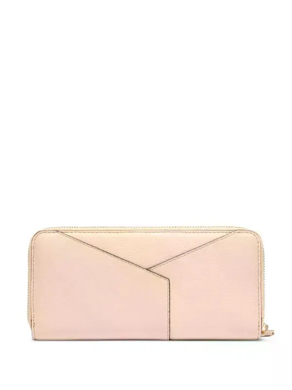 LANCEL Enveloppe Leather Zip-around Wallet - Neutrals