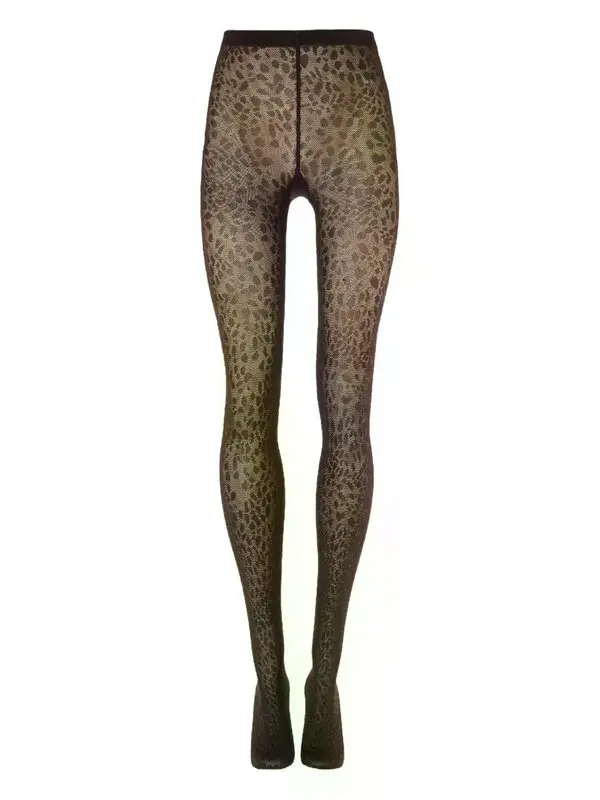 Wolford Pantera-print Tights - Black
