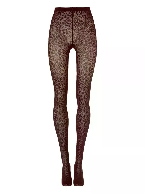 Wolford Leopard Print Tights - Brown