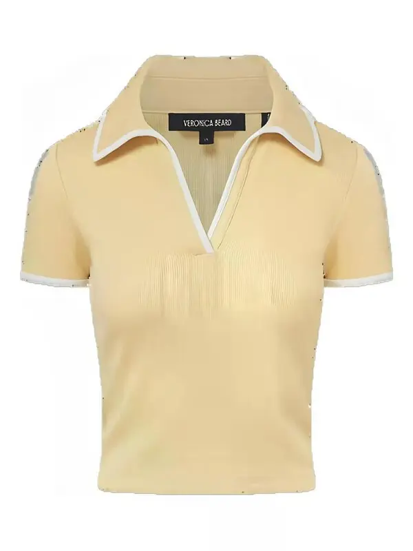 Veronica Beard Ribbed Polo Top