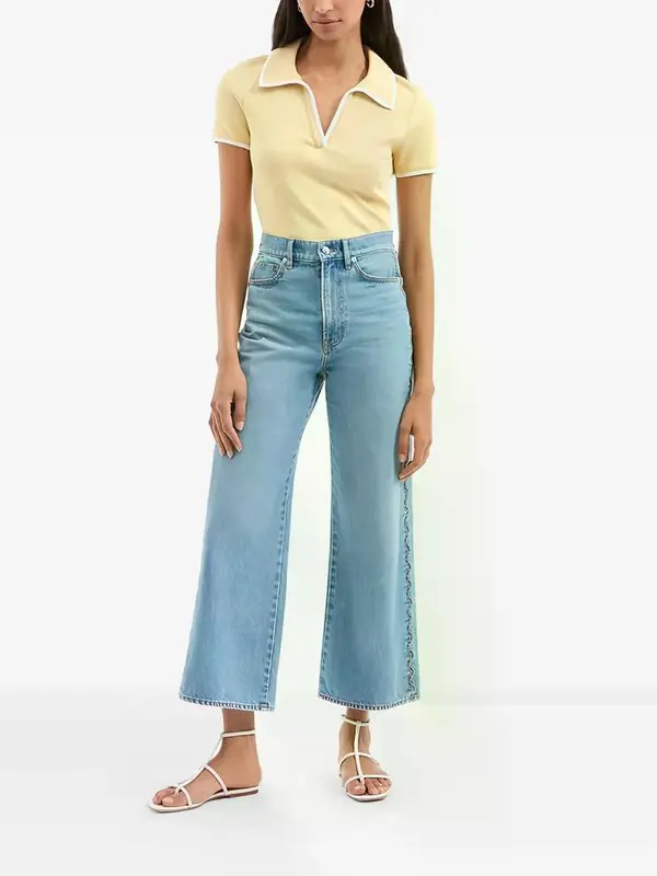 Veronica Beard Ribbed Polo Top