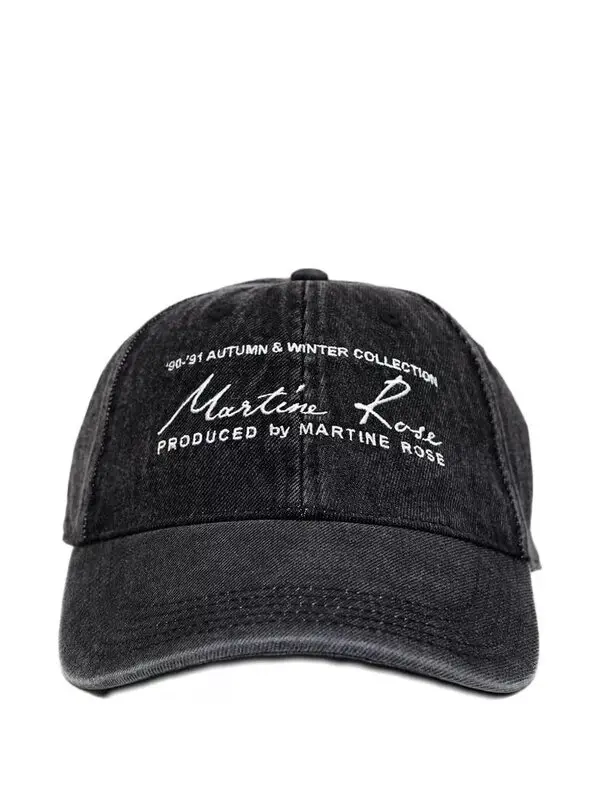 Martine Rose Embroidered Logo Denim Cap - Black
