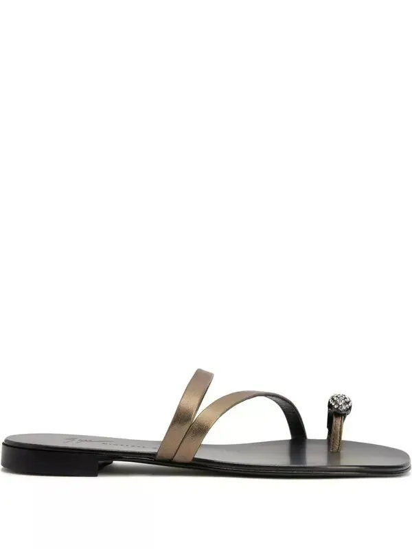 GIUSEPPE ZANOTTI Febe Crystal-embellished Leather Sandals - Silver