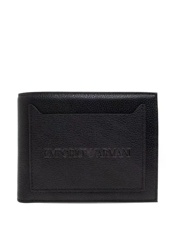 Emporio Armani Embossed-logo Leather Wallet - Black