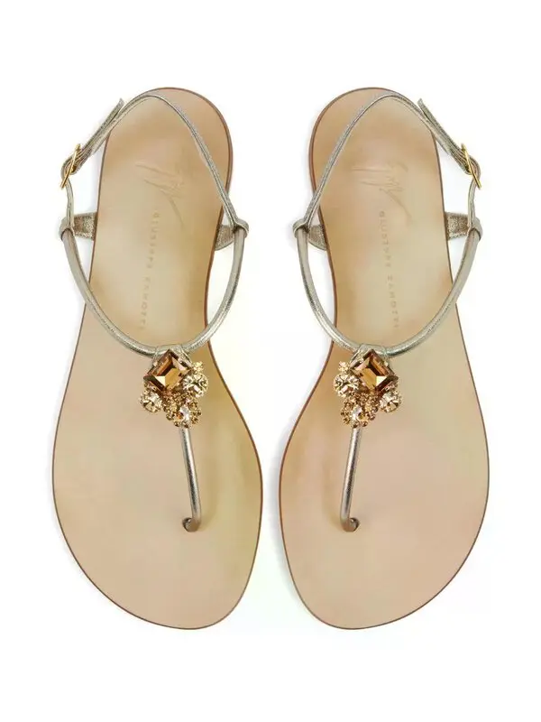 GIUSEPPE ZANOTTI Efrata Crystal-embellished Leather Sandals