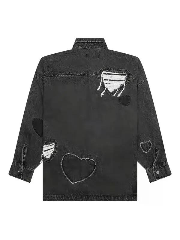 NAHMIAS Heart-patchwork Denim Shirt