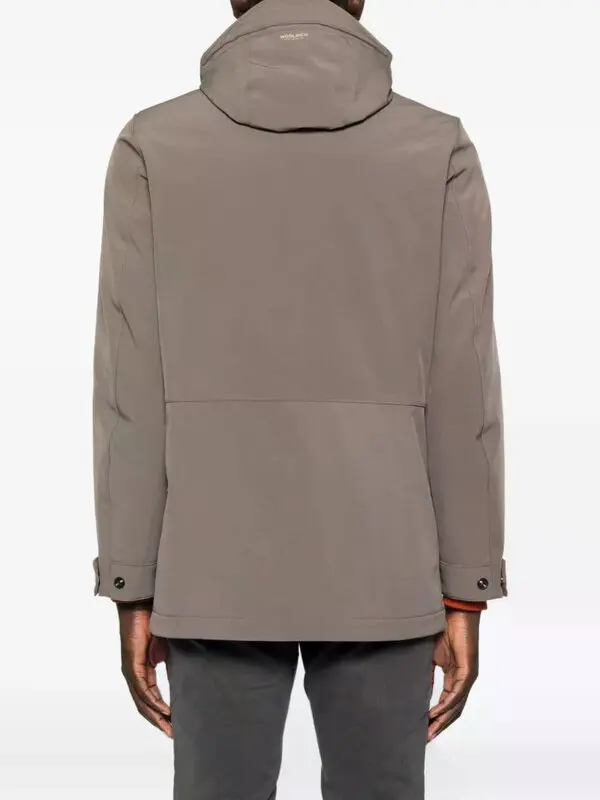 Woolrich Hooded Buttoned Coat - Grey