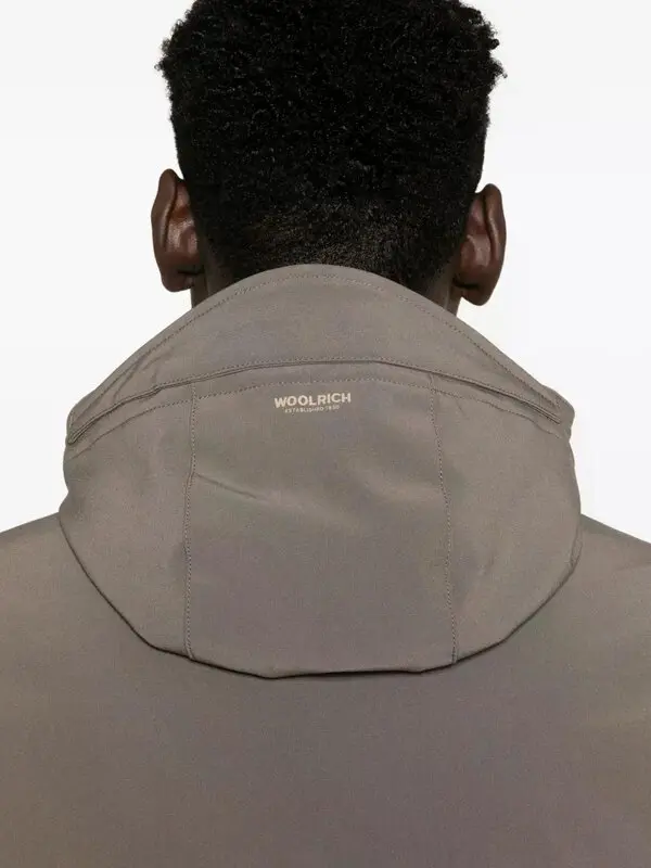 Woolrich Hooded Buttoned Coat - Grey