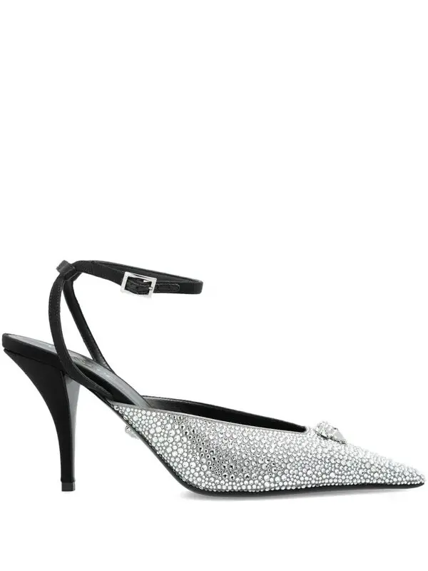 Versace 85mm Crystal La Medusa Slingback Pumps