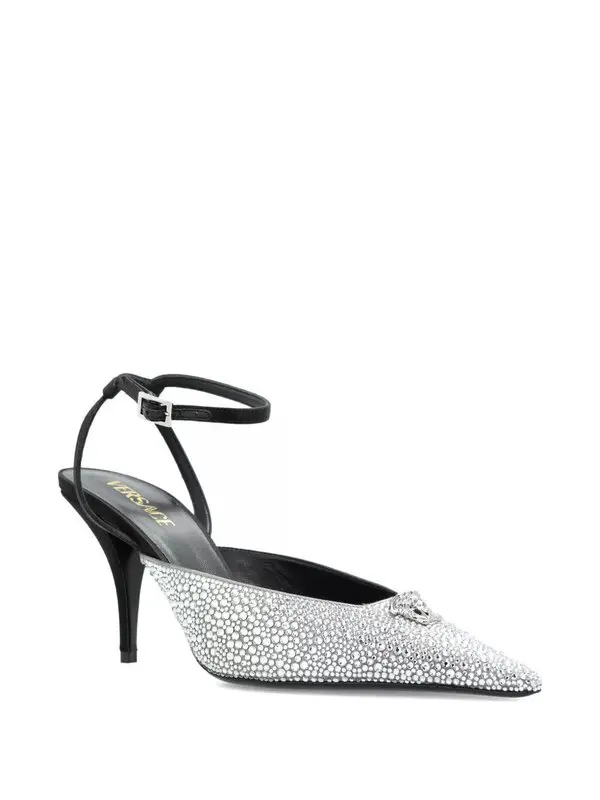 Versace 85mm Crystal La Medusa Slingback Pumps
